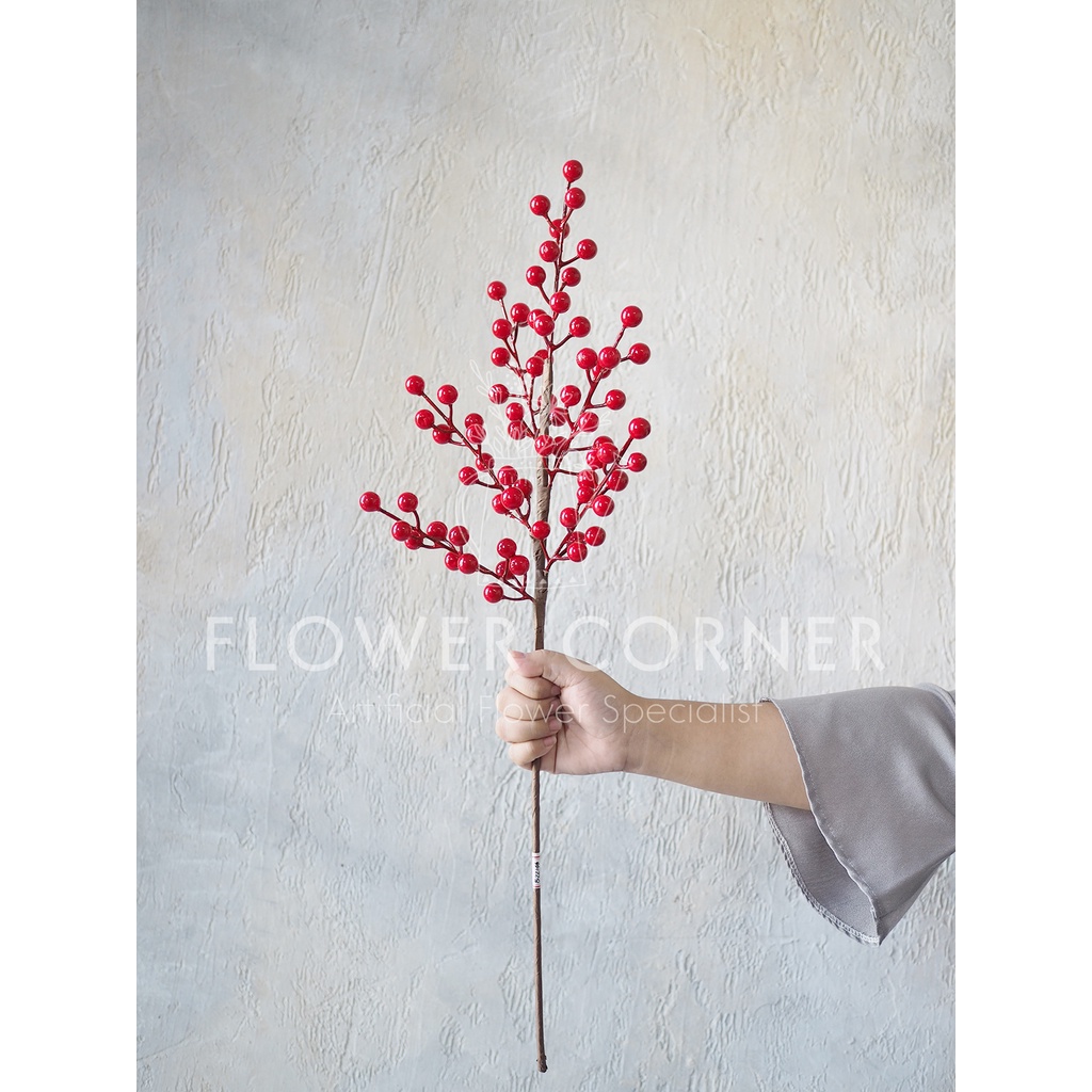 Jual Berry Artificial Ilex Cherry Red Tangkai Panjang (B22146) | Shopee ...