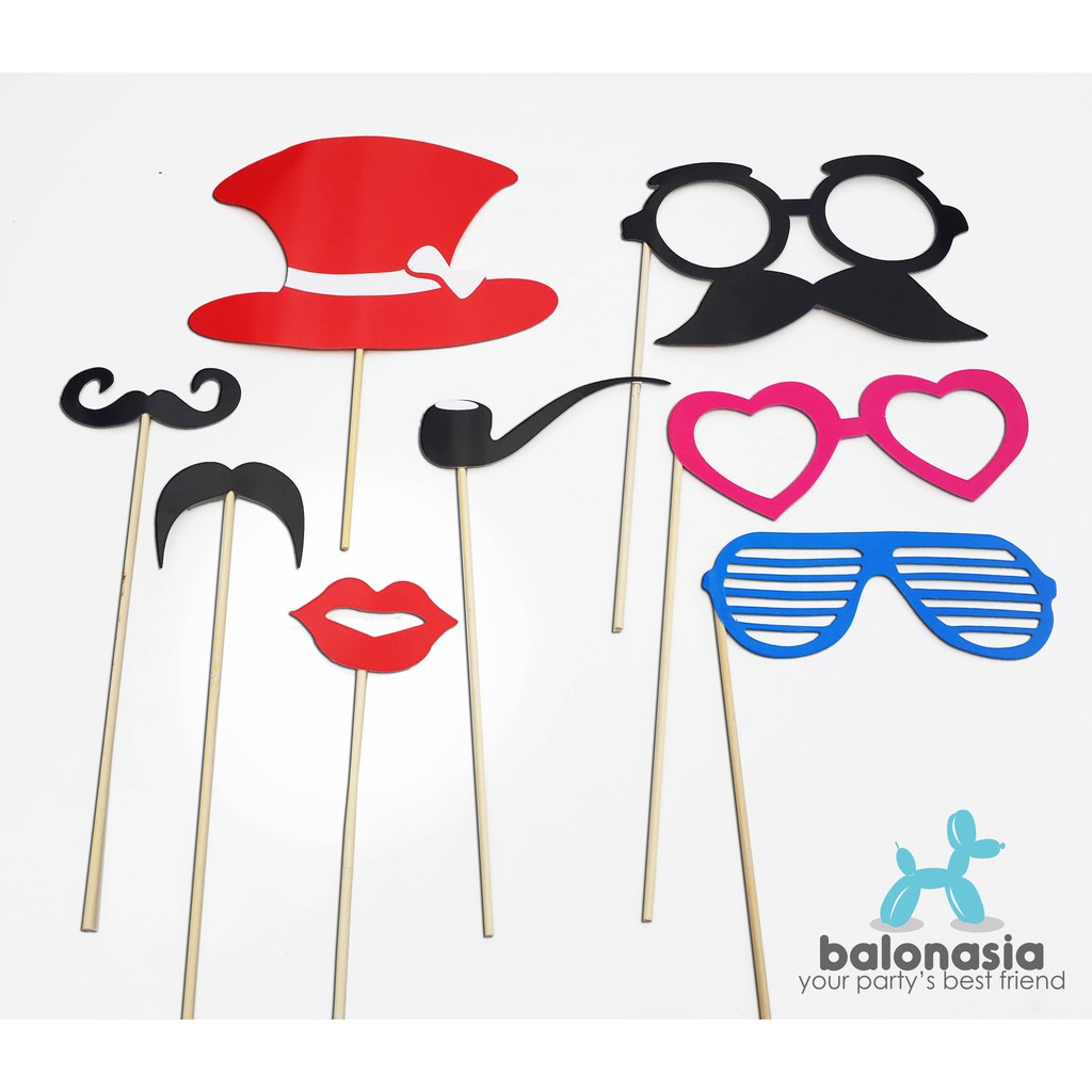 Jual Photo Booth Props / Foto Booth 8 pcs Set (B) | Shopee Indonesia