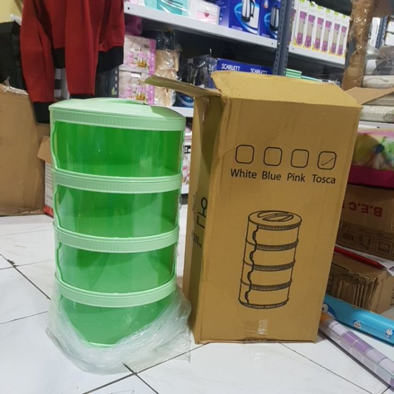 Jual RAK TUDUNG SAJI 4 SUSUN WARNA HIJAU TOSCA | Shopee Indonesia