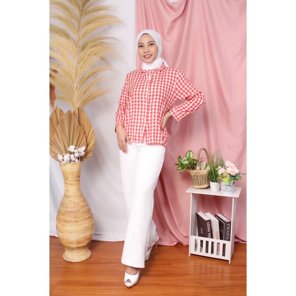 Jual Grida yandeth kemeja wanita model kem lengan pendek size fit L ...