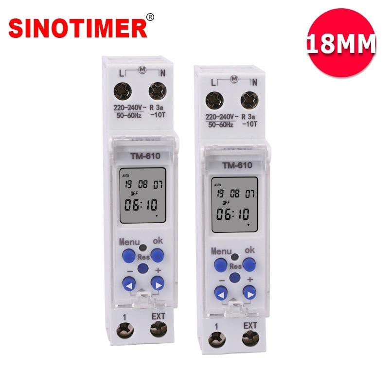 Jual Sinotimer DIN Rail Power Timer Programmable Time Switch Relay 18mm ...
