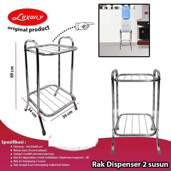 Jual Rak Dispenser 2 Susun Stainless Luxury Kaki Dispenser Galon Meja ...