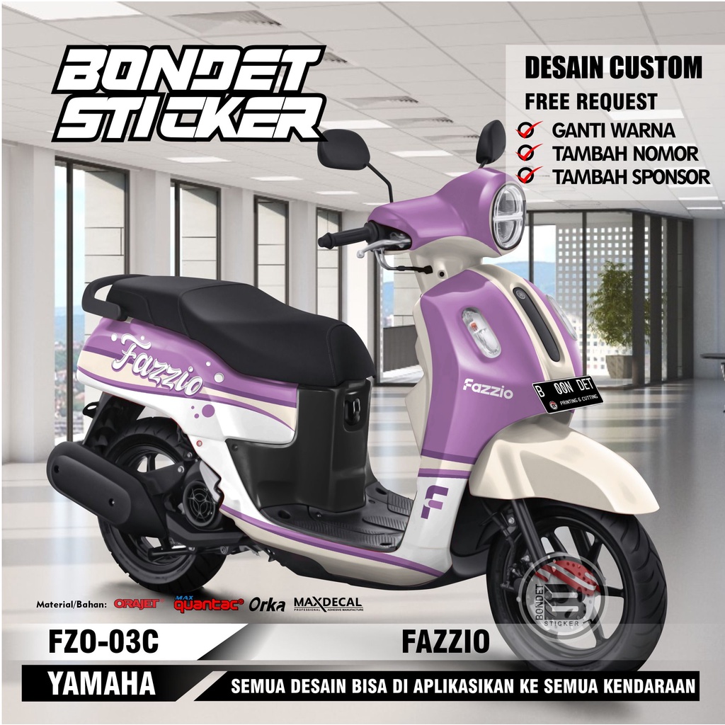Jual STICKER MOTOR - DECAL YAMAHA FAZZIO FULL BODY KODE FZO-03C ...