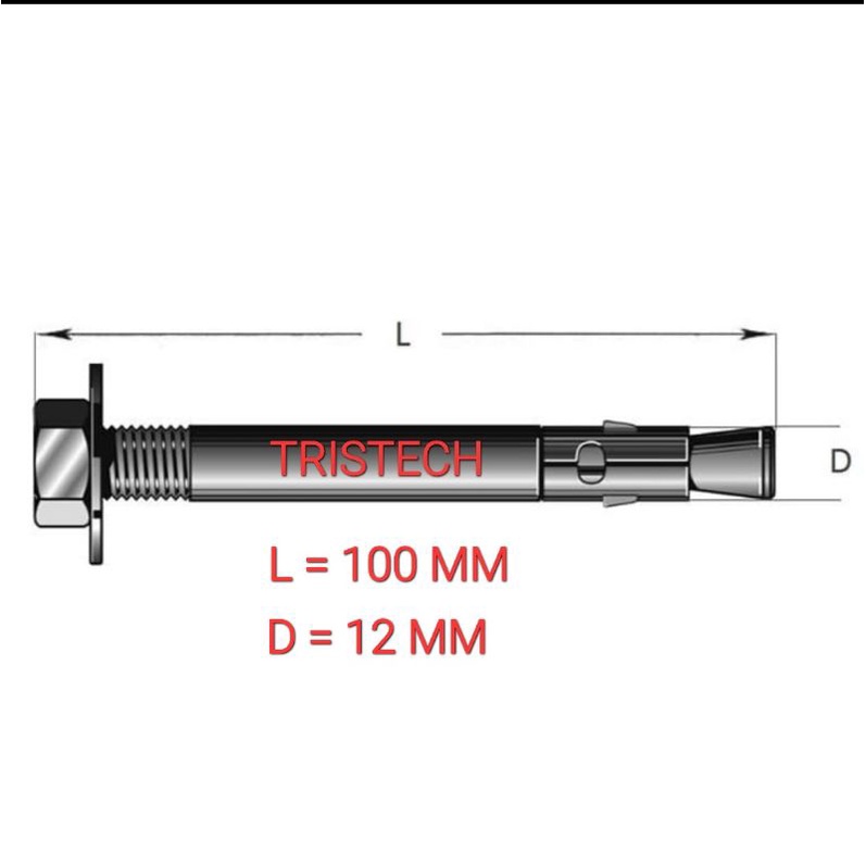 Jual DYNABOLT GALVANIS 12X100 DINABOLT M12 DINABOL PUTIH SLEEVE ANCHOR ...