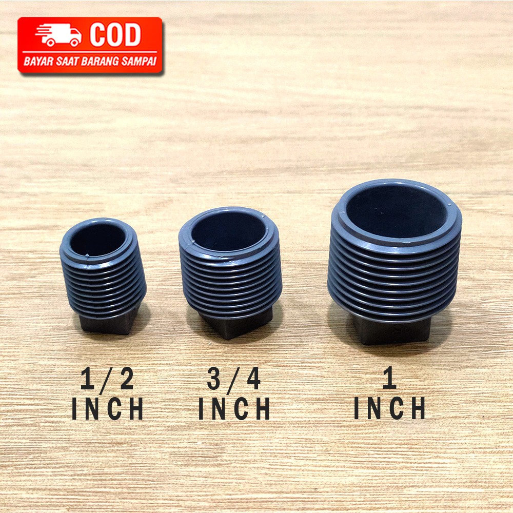 Jual PLUG DOP / TUTUP PIPA PVC PLASTIK DRAT LUAR RUCIKA 1/2" INCH - 3/4" INCH - 1" INCH | Shopee ...