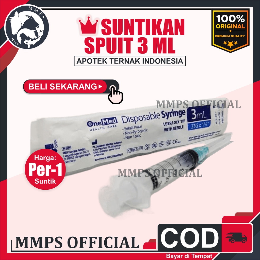 Jual SPUIT 3ml ONEMED Spet Suntikan Sepetan Pipet Minum Obat Susu Hewan ...