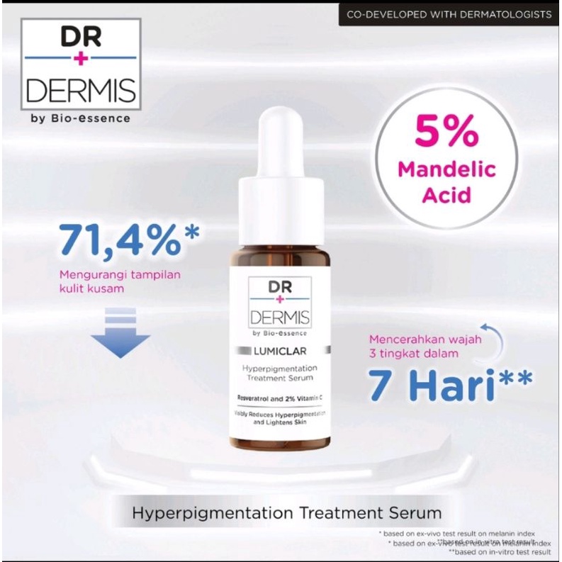 Jual Dr. Dermis - Lumiclar Anti-Hyperpigmentation treatment serum 15ml | Shopee Indonesia