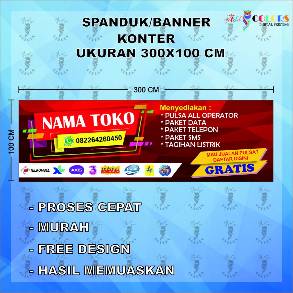 Jual Banner/Spanduk Konter Ukuran 300X100 cm | Shopee Indonesia