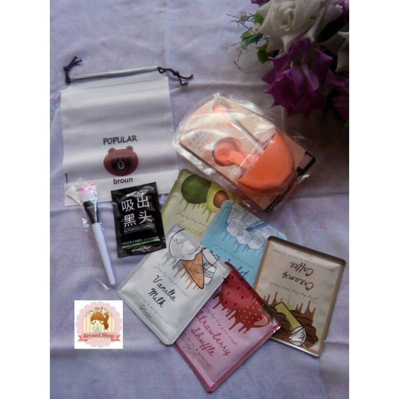 Jual SET PAKET MASKER LENGKAP LEA GLORIA MASK 20 GR BROWN PACKAGE (BACA ...