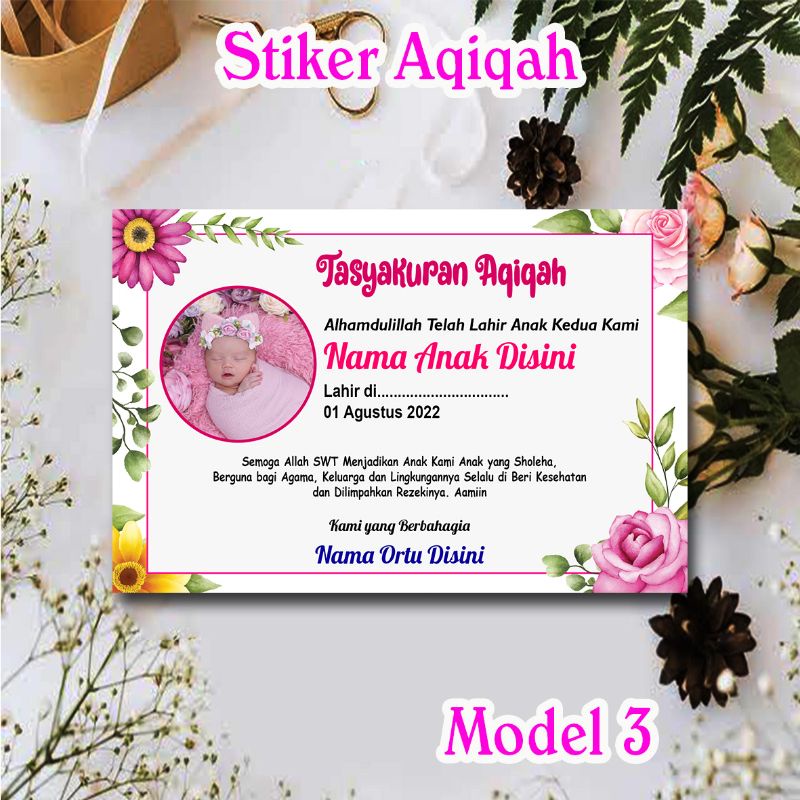 Jual stiker label syukuran aqiqah kelahiran anak | Shopee Indonesia