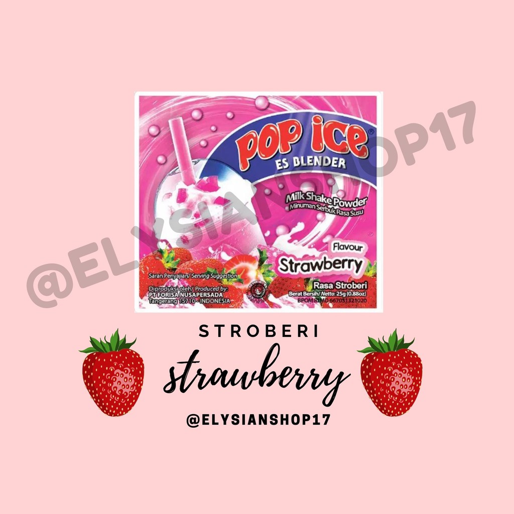 Jual Pop Ice Strawberry / Stroberi 1 Sachet | Shopee Indonesia