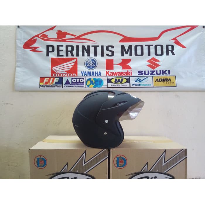 Jual Helm Hiu NICO / Half Face Helmet / SNI Asli Black Doff | Shopee ...