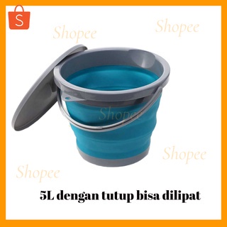 Jual Ember Lipat Baskom Dengan Tutup Water Bucket Wadah Serbaguna ...