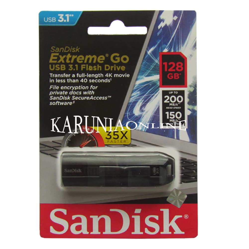Jual Sandisk Flashdisk Extreme Go 3.1 128GB Up to 200MB/S | Shopee ...