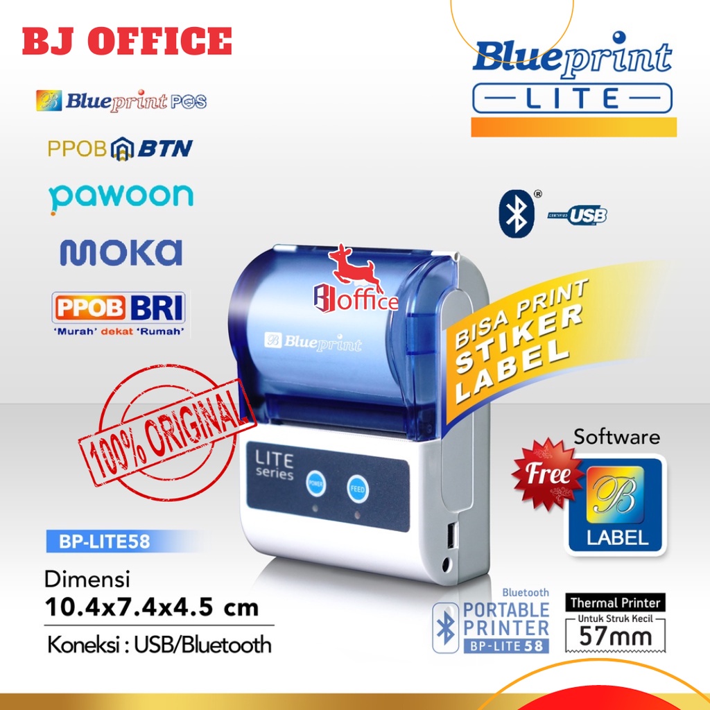 Jual Printer Thermal Portable Bluetooth Blueprint BP-LITE 58 / Printer ...