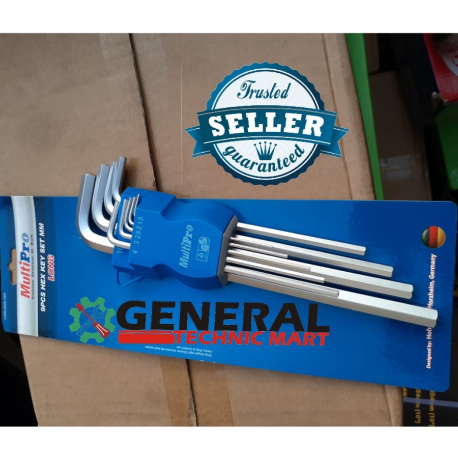 Jual Kunci L set 9 pcs panjang MULTIPRO Hex Key Set Extra Long Kunci ...