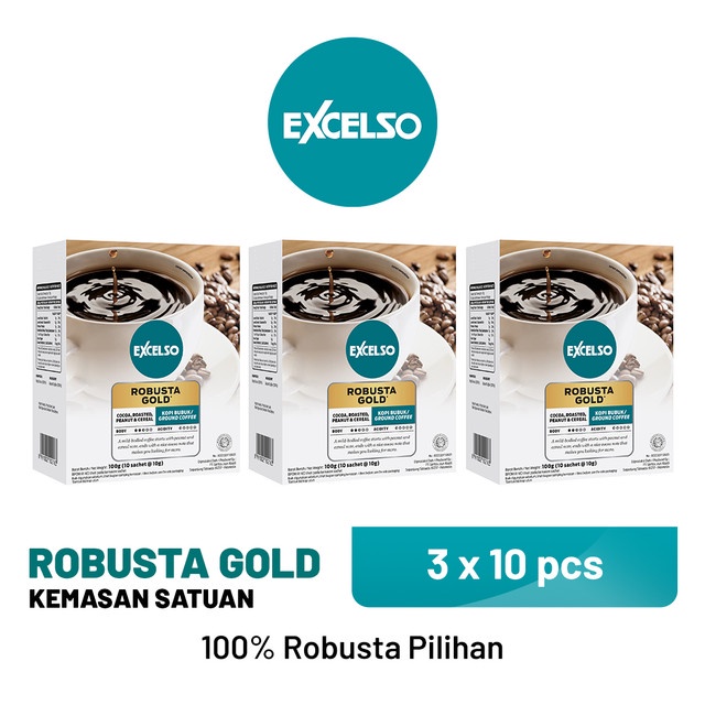 Jual EXCELSO Robusta Gold - Bubuk Kopi 3 Folding Box (10 x 10 gr ...