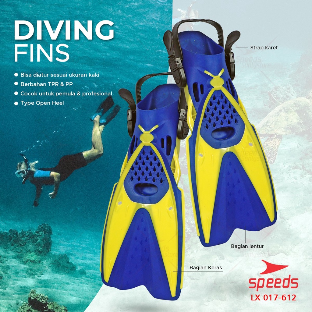 Jual SPEEDS Kaki Katak Snorkeling Fins Kaki Katak Fins Renang Fins ...