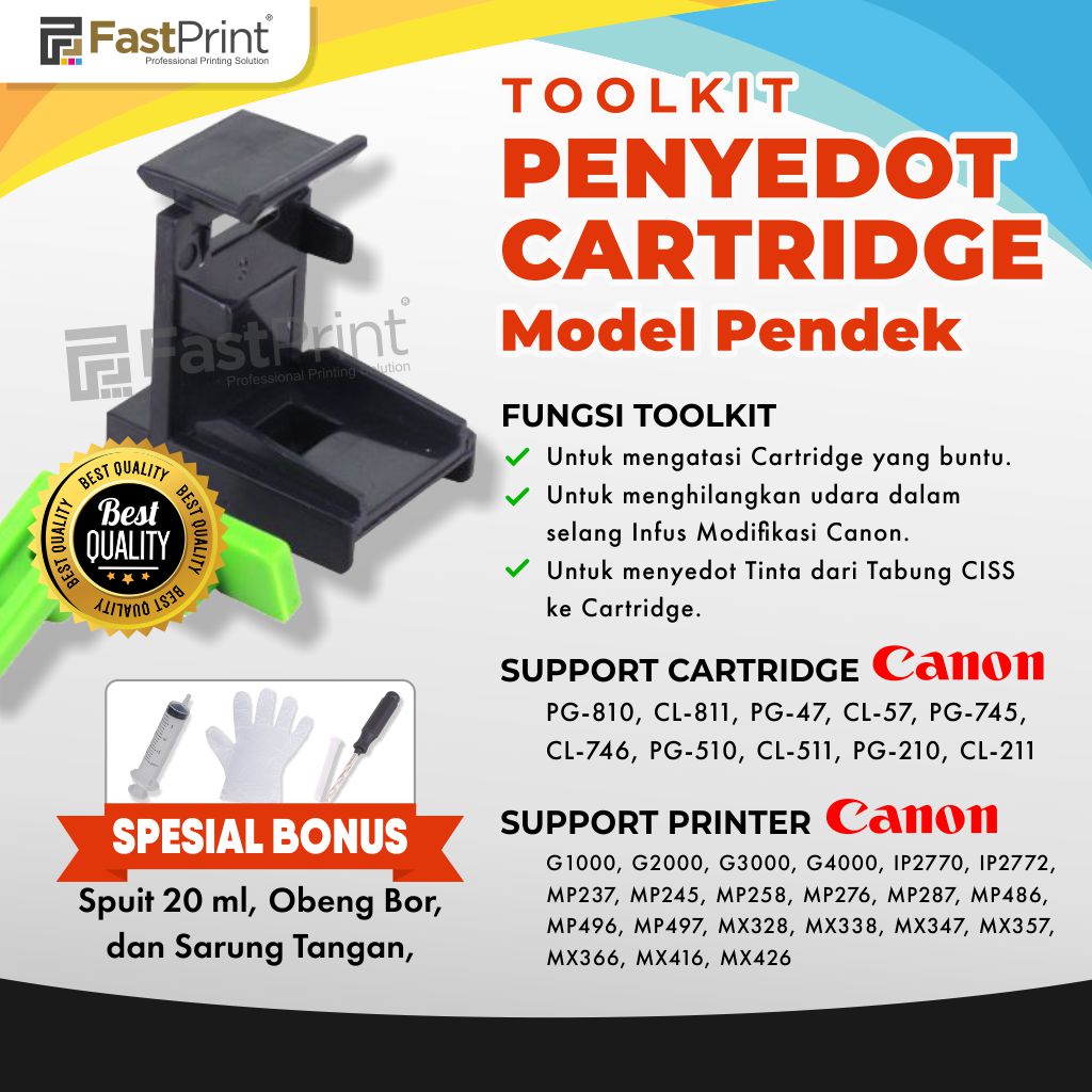 Jual Toolkit Penyedot Cartridge Original Printer Canon IP2770 IP2772 ...