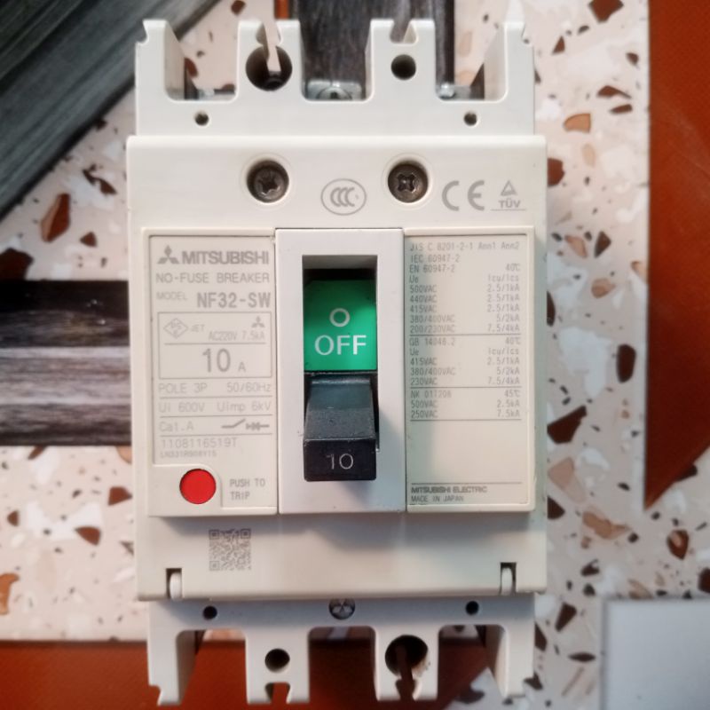 Jual MCCB No Fuse Breaker NF32-SW 3P 10A 16A 20A 32A Mitsubishi | Shopee Indonesia