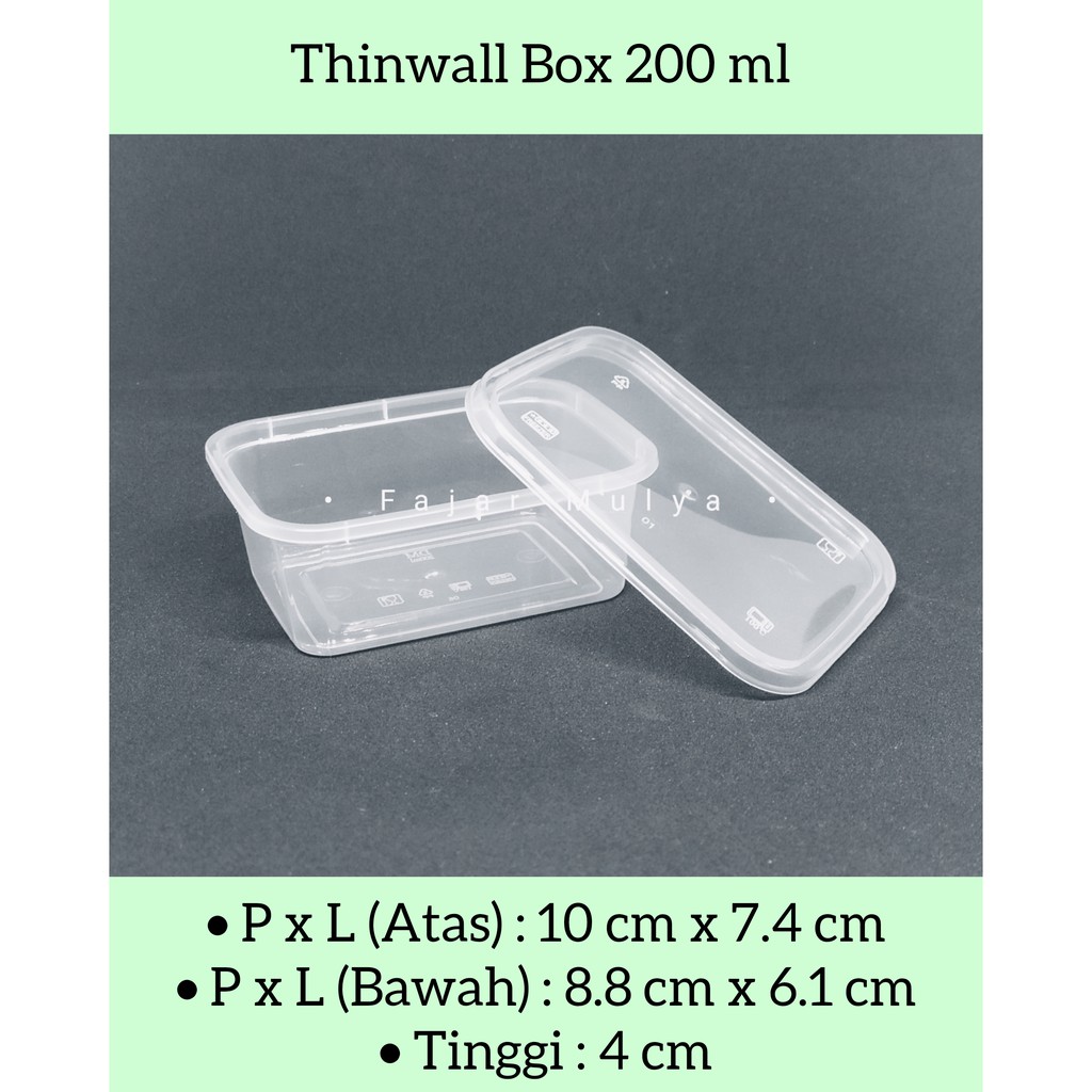 Jual Food Container Kotak Makan Plastik Thinwall Box 200 Ml