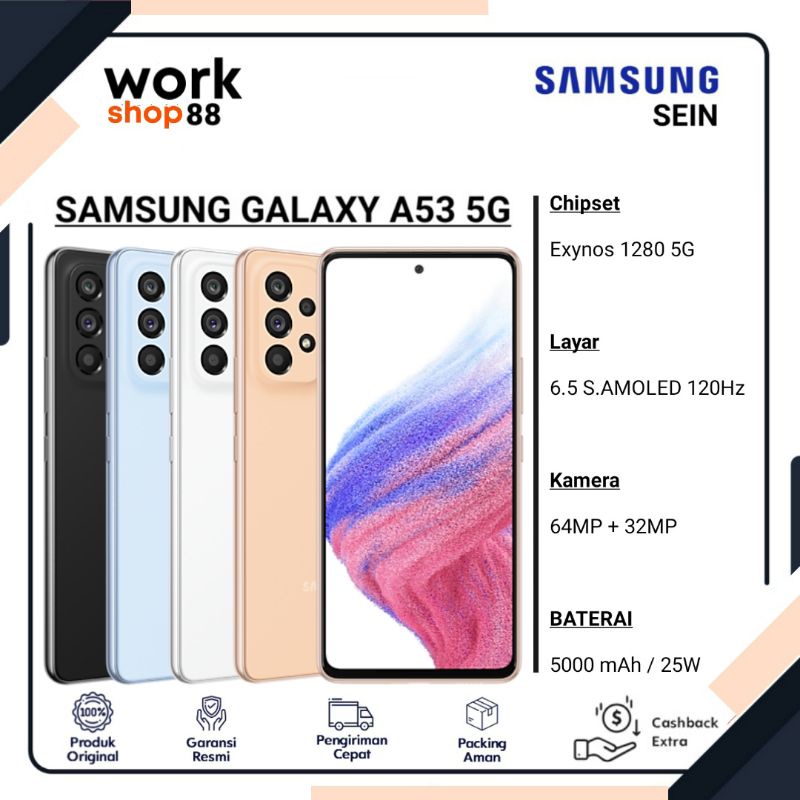 Jual HP Terbaru Samsung Galaxy A53 5G 8/256 Ram 8GB Rom internal 256GB ...