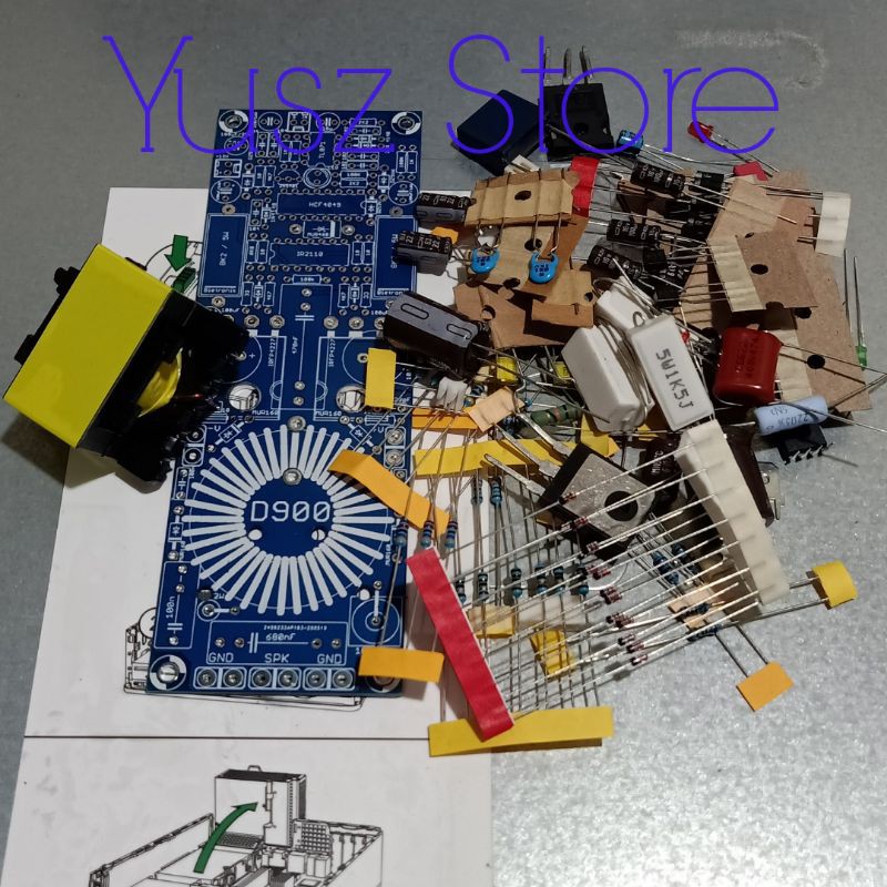 Jual Paket DIY D900 Class D Power Amplifier PCB Part komplit siap ...