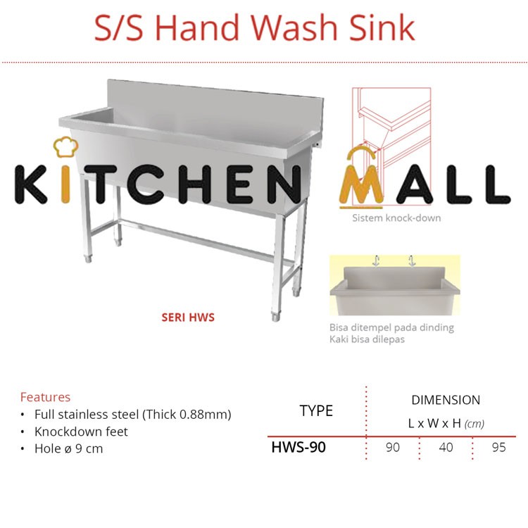 Jual GETRA HWS-90 SS HAND WASH SINK / WASHTAFEL TEMPAT CUCI TANGAN ...