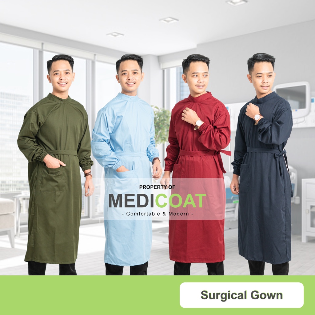 Jual Surgical Gown / Baju Operasi Soft Cotton Warna Lengan Karet ...