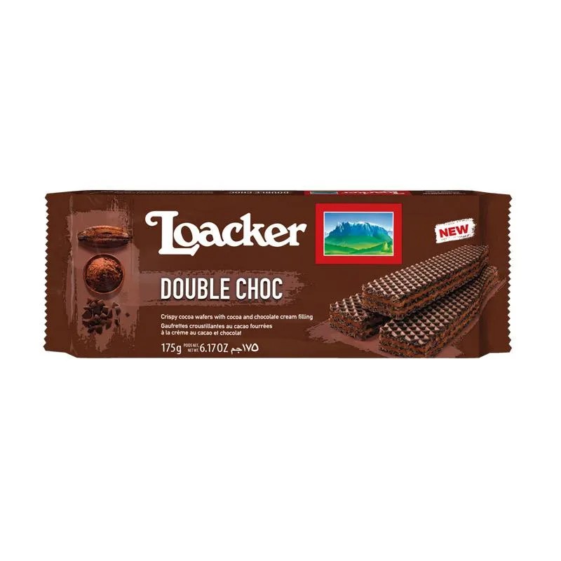Jual Biskuit Wafer Loacker Quadratini Double Choc Chocolate 175 Gram ...