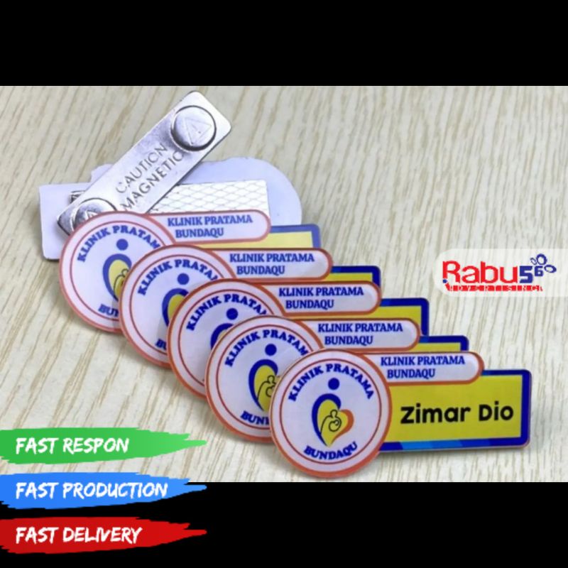 Jual Name Tag/Nama Dada Akrilik Magnet Custom | Shopee Indonesia