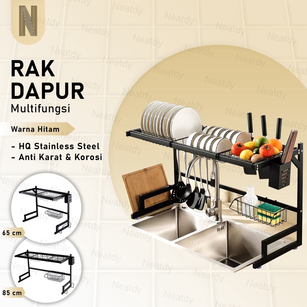 Jual Rak Dapur Stainless Steel Hitam Rak Wastafel Rak Piring dan ...