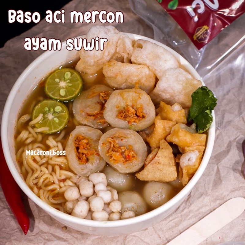 Jual Baso Aci Ayam Suwir Mercon by Macaroni Boss Cuanki Bakso Tulang ...