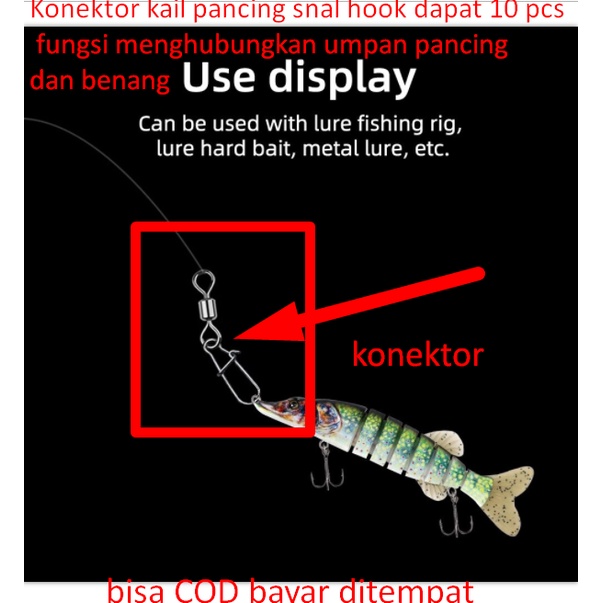 Jual Konektor kail pancing snal hook dapat 10 pcs fungsi menghubungkan ...