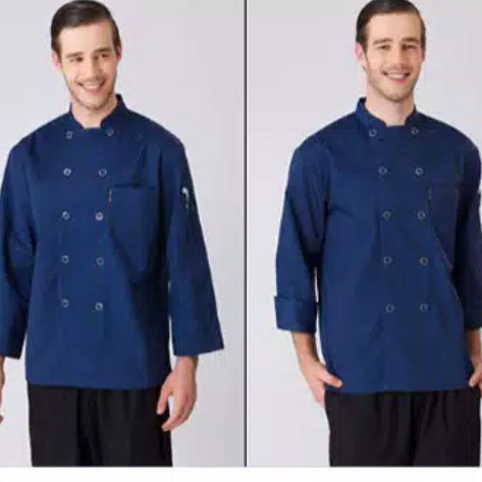 Jual Baju Chef seragam chef lengan panjang Biru - Navy | Shopee Indonesia