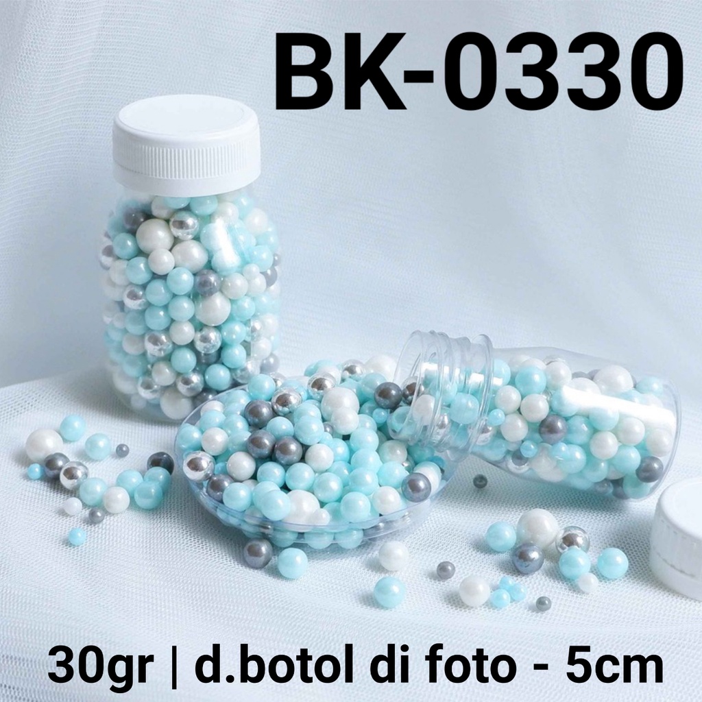 Jual BK-0330 Sprinkles springkel 30gr mutiara mix putih biru silver ...