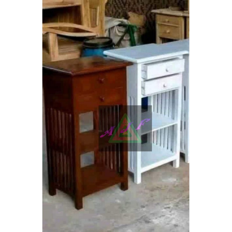 Jual meja dispenser / meja dispenser kayu jati 2 laci / nakas dispenser ...