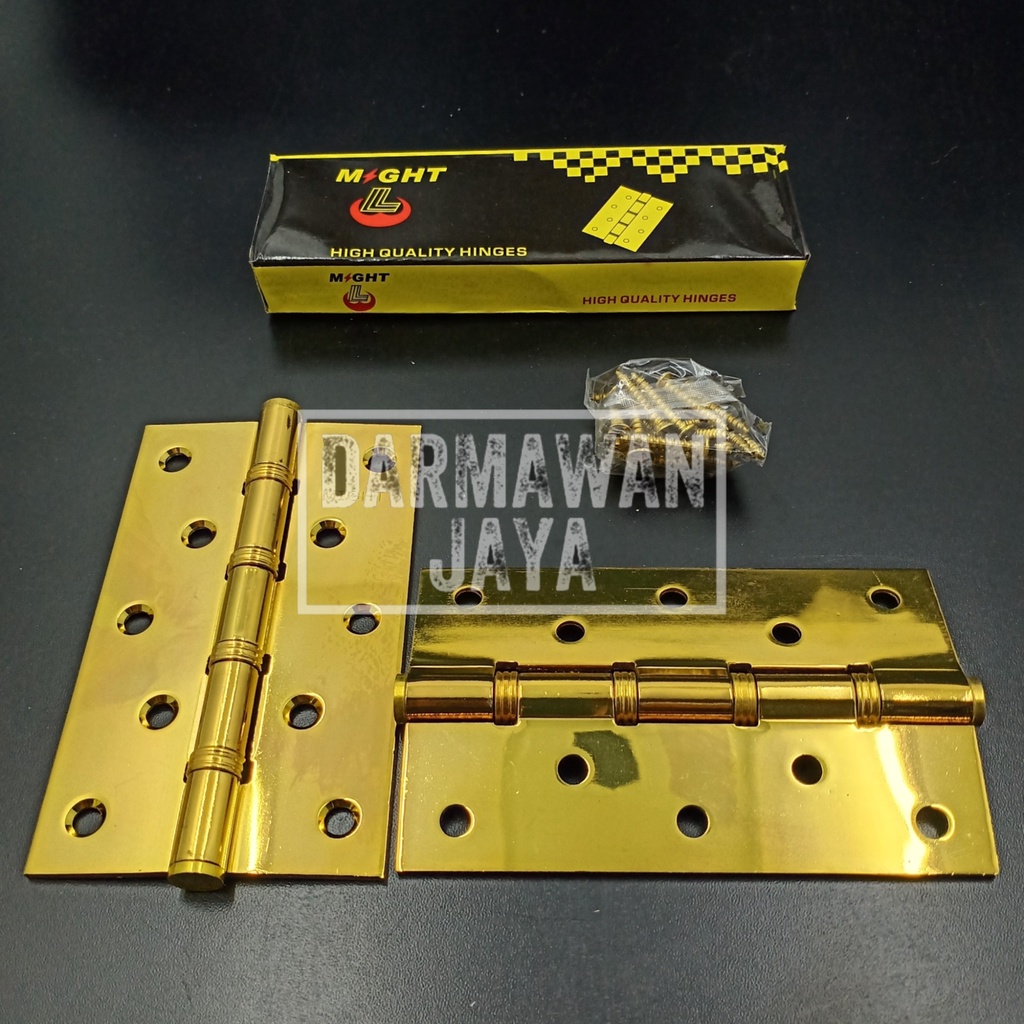 Jual Engsel Kuningan Tebal 5" MIGHT / Engsel Pintu Besar 5"x3"x3mm ...
