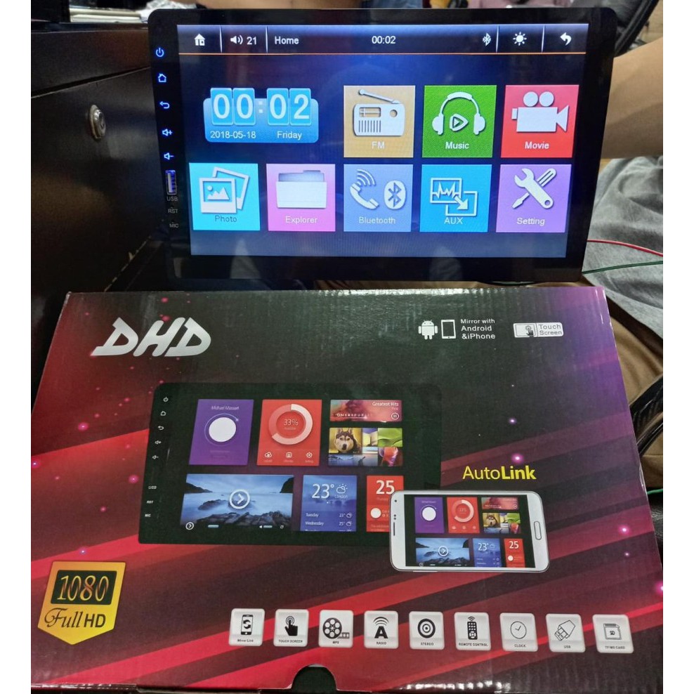 Jual Head Unit Double Din DHD 4300 9 inch Mirror Link Android iPhone ...