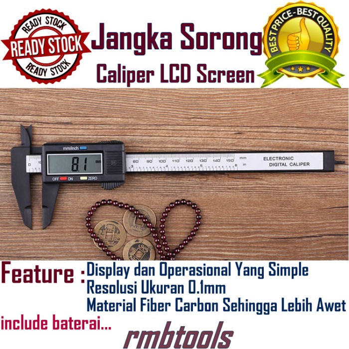 Jual Jangka Sorong Sketmat Sigmat Digital Vernier Caliper 150mm LCD Screen Carbon - Free Battery ...