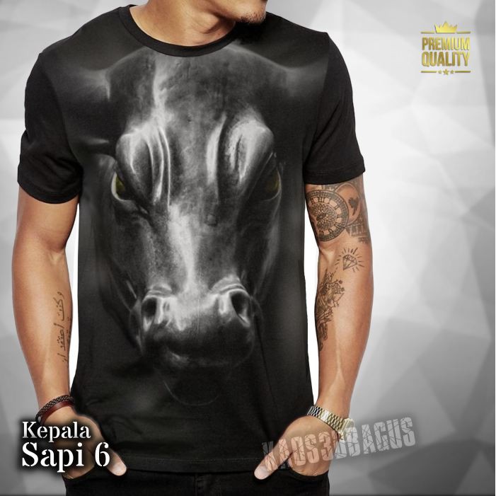 Jual KAOS SAPI Baju Kaos Gambar Kepala Sapi Kurban Kaos Animal Binatang ...