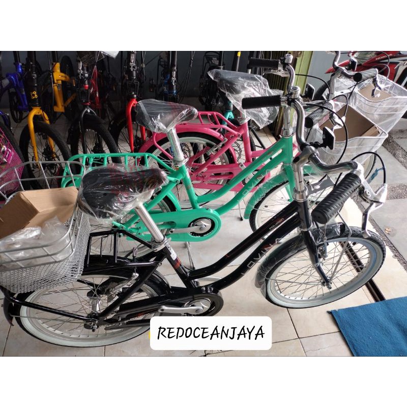 Jual polygon lovina 20 tosca pink black sepeda keranjang city bike ...