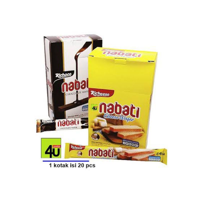 Jual Richeese Nabati Wafer Keju/Coklat kemasan 500 1 pack isi (20pcs ...