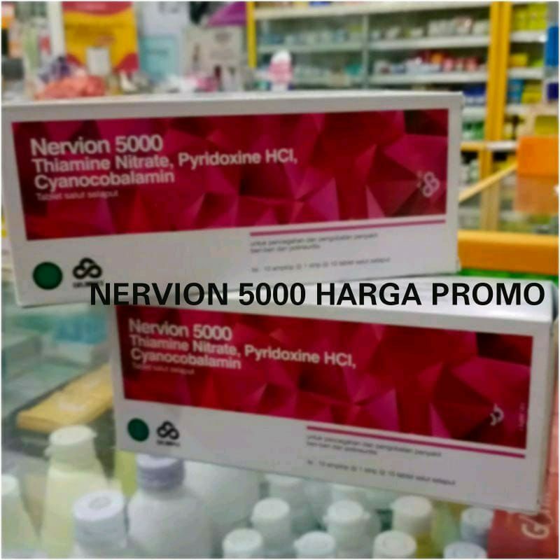 Jual Erlimpex Nervion5000TABLET Vitamin B1 B6 B12 Neurotropik isi 10 ...