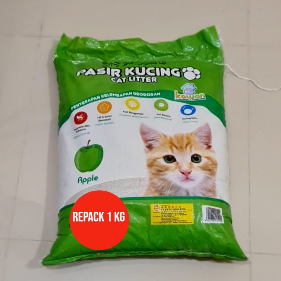 Jual Pasir Kucing Gumpal Wangi Aroma Apple Apel Cat Litter 1kg Repack 1 ...