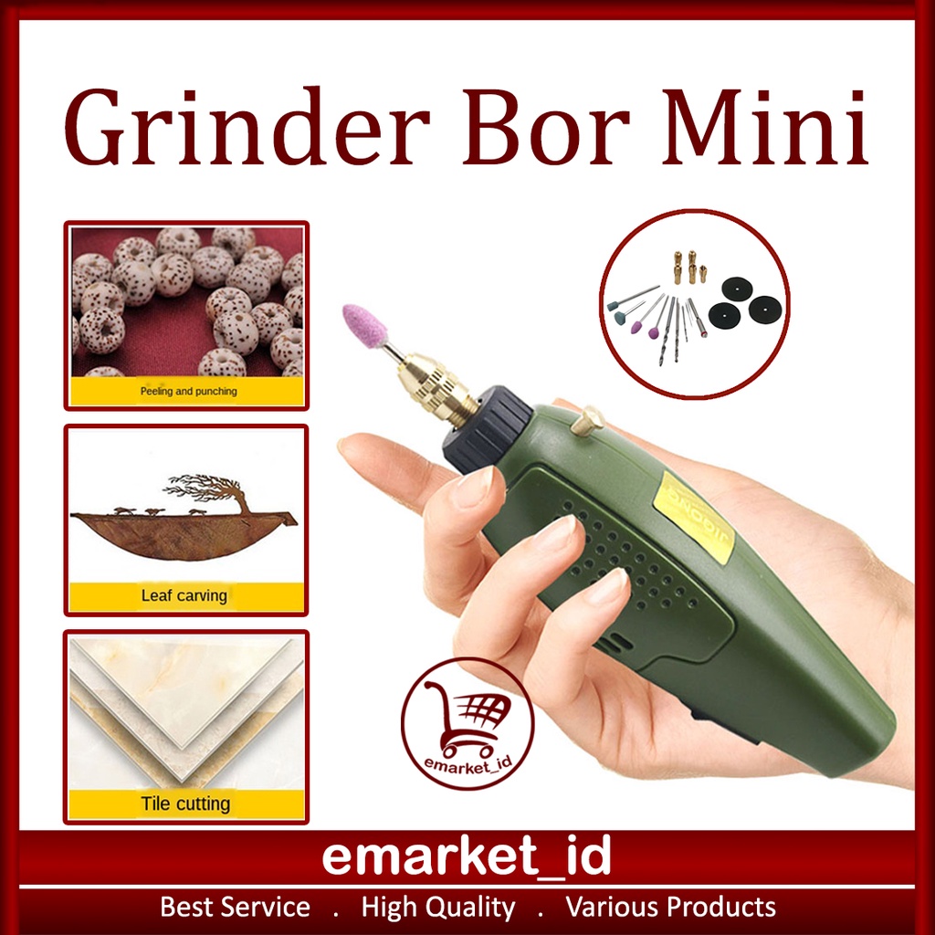 Jual Grinder Bor Mini / Gerinda Listrik Portable / Alat Ukir Grafir ...