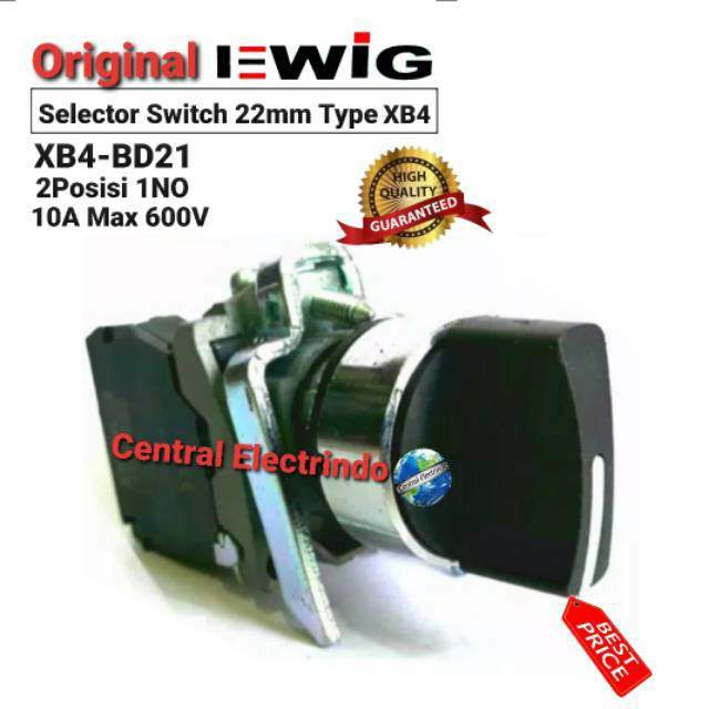 Jual Selector Switch EWIG 22mm XB4-BD21 2Posisi 1NO 10A/600V. | Shopee ...