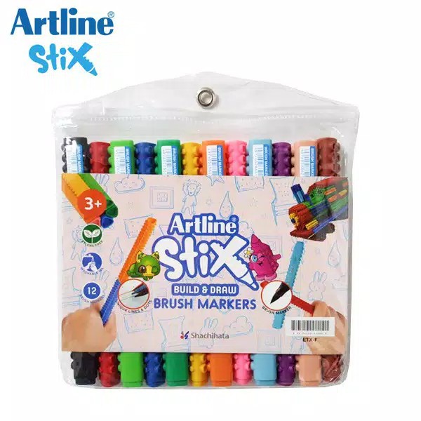 Jual Artline Stix Brush Marker ETX-F Spidol Lettering Kaligrafi ...