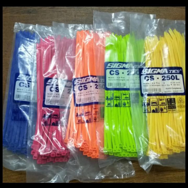 Jual Kabel Ties Warna/Cable Tie Sigma 250L Biru Pink Orange Hijau ...