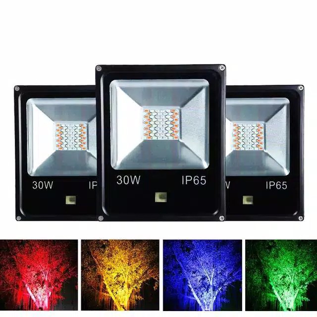 Jual LED RGB 30W Lampu Sorot Warna Warni Outdoor Waterproof Taman Panggung Flood Light 30 Watt ...